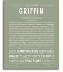 Griffin Personalized Name Meaning Art Prints – Name Stories