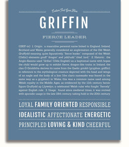 Griffin Personalized Name Meaning Art Prints – Name Stories