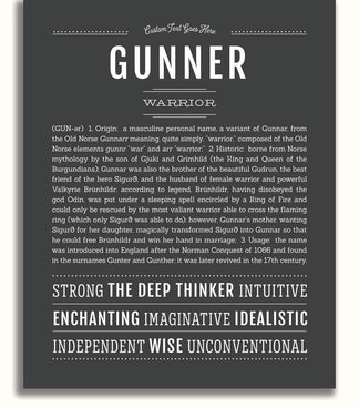Gunner | Name Art Print – Name Stories
