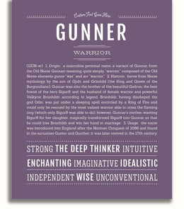 Gunner | Name Art Print – Name Stories