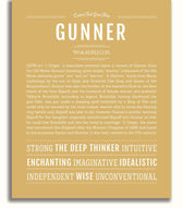 Gunner Personalized Name Meaning Art Prints – Name Stories