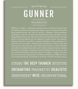 Gunner | Name Art Print – Name Stories
