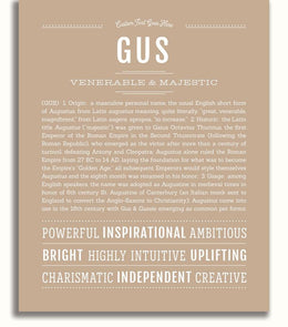 Gus | Name Art Print – Name Stories