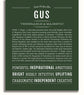 Gus Personalized Name Meaning Art Prints – Name Stories
