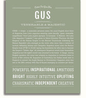 Gus Personalized Name Meaning Art Prints – Name Stories