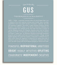 Gus | Name Art Print – Name Stories