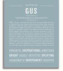 Gus Personalized Name Meaning Art Prints – Name Stories