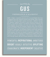 Gus Personalized Name Meaning Art Prints – Name Stories