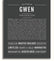 Gwen Personalized Name Meaning Art Prints – Name Stories
