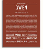 Gwen Personalized Name Meaning Art Prints – Name Stories