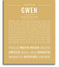 Gwen Personalized Name Meaning Art Prints – Name Stories