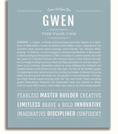 Gwen Personalized Name Meaning Art Prints – Name Stories