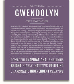 Gwendolyn | Name Art Print – Name Stories