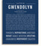 Gwendolyn Personalized Name Meaning Art Prints – Name Stories