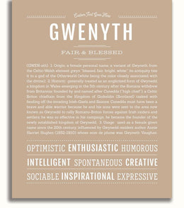 Gwenyth | Name Art Print – Name Stories