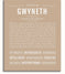 Gwyneth Personalized Name Meaning Art Prints – Name Stories
