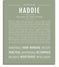 Haddie Personalized Name Meaning Art Prints – Name Stories