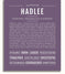 Hadlee | Name Art Print – Name Stories