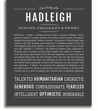 Hadleigh | Name Art Print – Name Stories