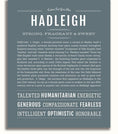 Hadleigh Personalized Name Meaning Art Prints – Name Stories