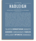 Hadleigh | Name Art Print – Name Stories