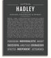 Hadley Personalized Name Meaning Art Prints – Name Stories