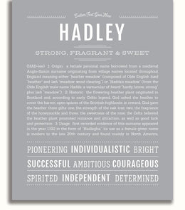 Hadley | Name Art Print – Name Stories