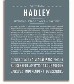 Hadley | Name Art Print – Name Stories