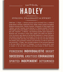 Hadley | Name Art Print – Name Stories