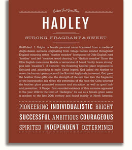 Hadley | Name Art Print – Name Stories