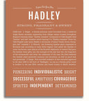 Hadley | Name Art Print – Name Stories