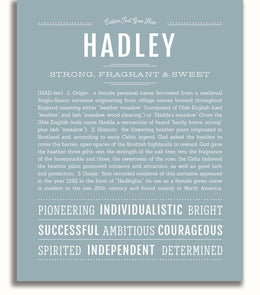 Hadley | Name Art Print – Name Stories