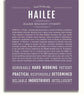 Hailee Personalized Name Meaning Art Prints – Name Stories