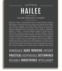 Hailee | Name Art Print – Name Stories