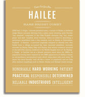 Hailee Personalized Name Meaning Art Prints – Name Stories