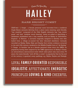 Hailey | Name Art Print – Name Stories