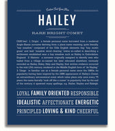 Hailey Personalized Name Meaning Art Prints – Name Stories