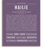 Hailie Personalized Name Meaning Art Prints – Name Stories