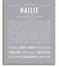 Hailie Personalized Name Meaning Art Prints – Name Stories