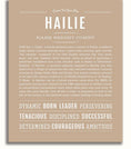 Hailie Personalized Name Meaning Art Prints – Name Stories
