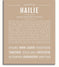 Hailie Personalized Name Meaning Art Prints – Name Stories