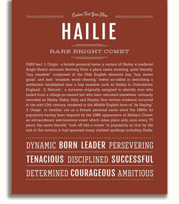 Hailie | Name Art Print – Name Stories