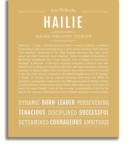 Hailie | Name Art Print – Name Stories