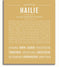 Hailie Personalized Name Meaning Art Prints – Name Stories