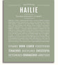 Hailie Personalized Name Meaning Art Prints – Name Stories