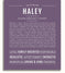 Haley Personalized Name Meaning Art Prints – Name Stories