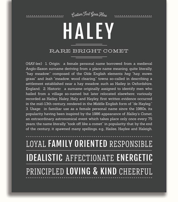 Haley | Name Art Print - Personalized Custom Gifts – Name Stories