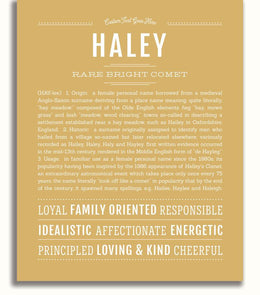Haley | Name Art Print – Name Stories