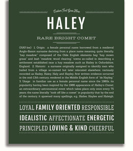 Haley | Name Art Print – Name Stories