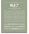 Haley | Name Art Print – Name Stories